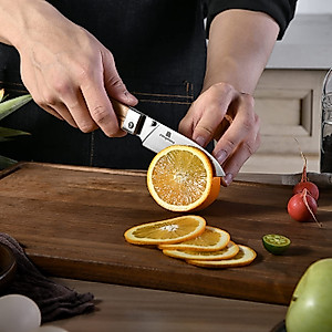 ZhengSheng 4.5" Folding Utility Knife 440A Stainless Steel Blade Natural Olive Handle Pocket Foldable Fruit knife peeling knife for Outdoor Camping Activities