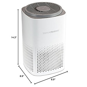 Simply Conserve Energy Star Tabletop Air Purifier for Home Cleans 6,960 ft3 per hour, True HEPA - 13 Filter, in White with Energy Saving Controls