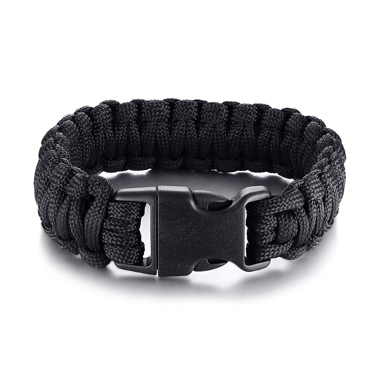 MZZJ ELIQUIS Medical Alert ID Bracelet Black Stainless Steel ID Tag Durable Braided Black Rope Paracord Survival Emergency Cuff Bracelet Band for Men Women, Outdoor Sport Safe Bracelet