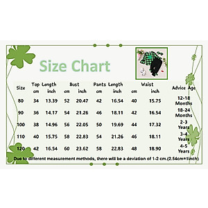 Toddler Girl St. Patrick's Day Clothes Kid Girl Plaid Four Leaf Clover Knitted T-Shirt Top + Flared Pants Spring Outfit (Green- C, 5-6 Years)