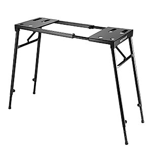 Neewer Collapsible Piano Keyboard Stand for 61-key / 76-key / 88-key Keyboard with Adjustable Height from 25.6"to 43.3"/65cm to 110cm and Length from 29"to 51.2"/73cm to 113cm, Black