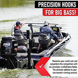 Bass Fishing Hooks Freshwater – Bass Hooks for Plastic Worms – Texas Rigs for Bass Fishing Gear – Worm Hooks for Bass Fishing – Bass Fishing Tackle – Texas Rig Hooks – EWG Hooks