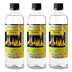 Table Top Fire Bowl, Ventless Outdoor Portable Citronella Fire Pit - Wick Burning Fuel, (Citronella Fuel)