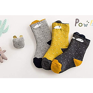 CoCoCute Baby Socks -3 Pairs Ultra Thick Winter Toddler Socks Baby Boy and Girl Socks Infant Socks Kid Sock Warm Cotton Crew Socks (S(1-3Y), Fox)