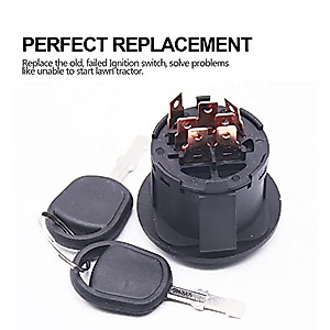 Starter Ignition Switch with Key 4-Position 7-Terminals Compatible with Husqvarna, Craftsman, AYP, for CubCadet, Sears, Poulan Pro Lawn Riding Mower Rider Tractor Lawnmower Replace 532193350 193350