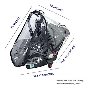 Baby Car Seat Rain Cover Universal Weather Shield Waterproof,Easy Access Zipper,Side Ventilation,EVA Material,Newborn Infant Child Travel Accessories