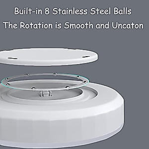 SUPPHOUS 12 Inch Non-Skid Lazy Susan Organizer, 360 Degree Sturdy Lazy Susan Turntable for Cabinet,Table, Fridge, Countertop, Dining Table,Under Sink Organizing, Spice Rack (Grey White)