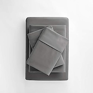 Sleep Restoration Luxury Bed Sheets with All-Natural Pure Aloe Vera Treatment - Eco-Friendly, 4-Piece Sheet Set Infused with Soothing and Moisturizing Aloe Vera - Full – Gray