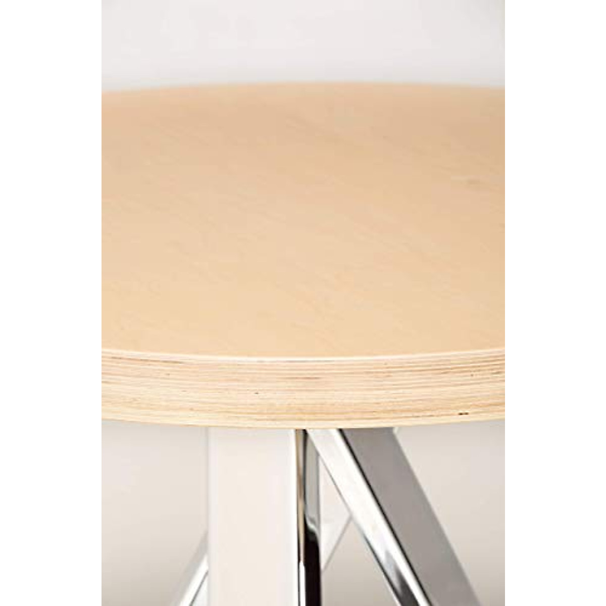 Round Bar Table with Chrome Plated Steel Base