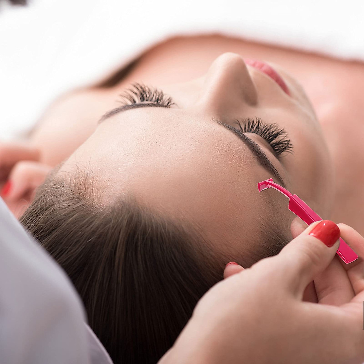 HEALLILY 6pcs Eyebrow Razor Stainless Steel Eyebrow Shaving Tool Facial Hair Remover Manual Beard Shaver for Women Men Beauty Travel Red