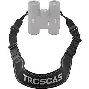 TROSCAS Super Comfort Neoprene Optic Straps | Loop Connectors | Field Repair Buckle | Lightweight | Adjustable Length Neck Straps for Binoculars Cameras (Type 1)