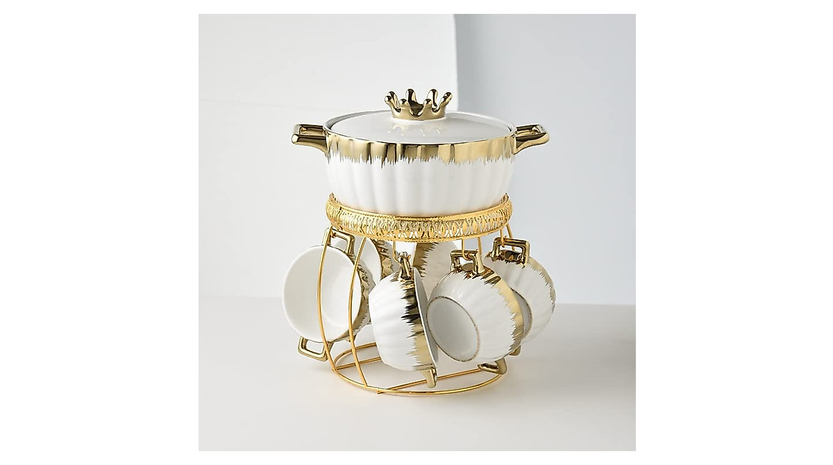 Elegant Ceramic Soup Tureen Set: Gift Bowls with Handles