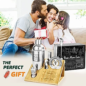Gifts for Mom, Mom Gifts for Mothers Day - Mom Gift from Daughters Cocktail Shaker Set of 8, Gift for Mom from Son Bartender Kit with Stand, Great Gift for Mom on Mother's Day, Birthday