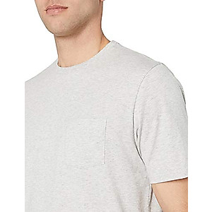 Amazon Essentials Men's Regular-Fit Short-Sleeve Crewneck Pocket T-Shirt, Pack of 2, Bright Green/Light Grey Heather, X-Large