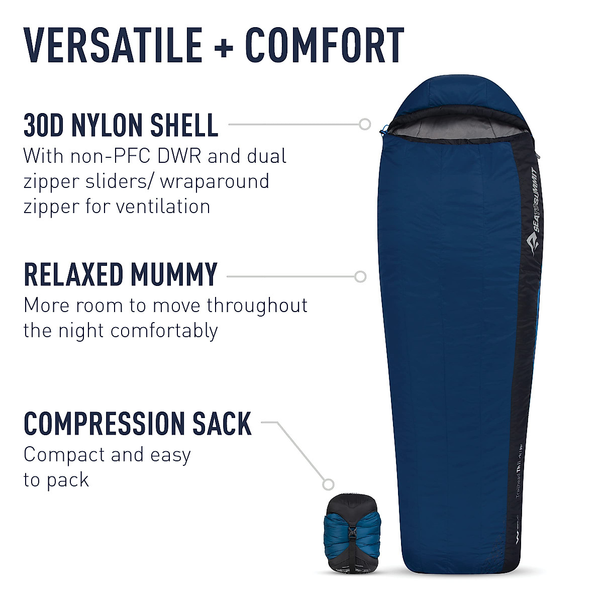 Sea to Summit Trailhead Synthetic Sleeping Bag, 20-Degree, Regular
