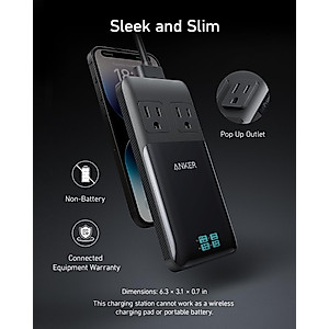 Anker Prime 6-in-1 USB C Charging Station, 140W Compact Power Strip for Work and Travel, 5 ft Detachable Extension Cord with 6 Ports, for iPhone 15/15 Plus/15 Pro/15 Pro Max(Non-Battery, Non-Wireless)