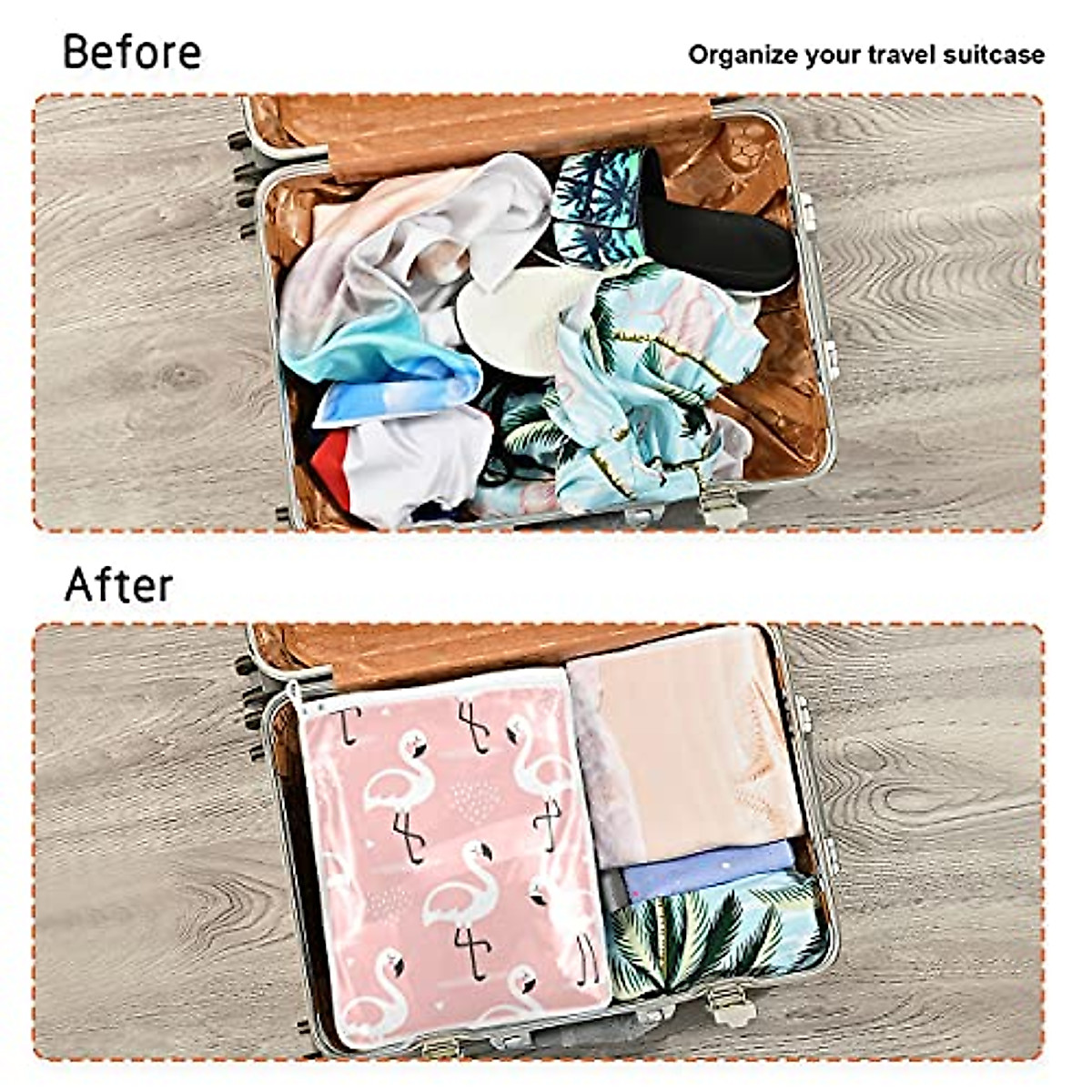 Xigua 2PCS Flamingo Mesh Laundry Bag Storage Organizer Bag Delicates Durable Travel Washing Bag for Sock,Lingerie,Large Garment