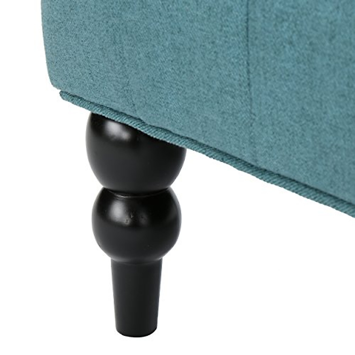 Christopher Knight Home Leora Traditional Tufted Velvet Wingback Loveseat, Dark Teal / Dark Brown