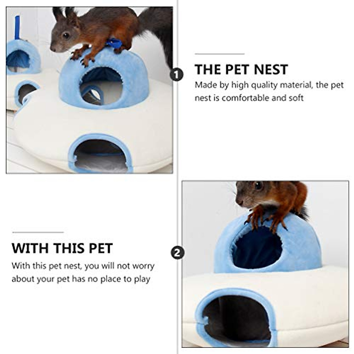 POPETPOP Small Animals House Pet Hamster Hanging Bed House Hammock Cage Nest Winter Warm for Guinea Pig Hedgehog Chinchilla L