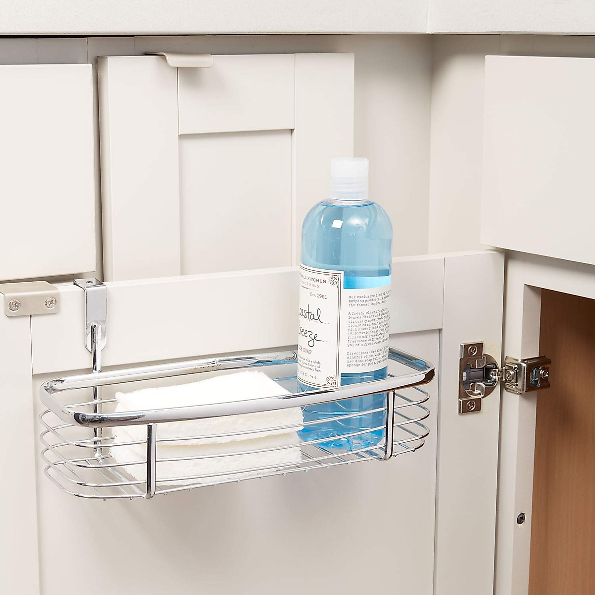 iDesign Axis Steel Over-the-Cabinet Storage Tray - 5" x 11" x 5", Chrome