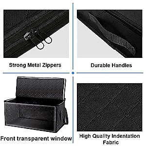 ASANMEYO 6 Pack Clothes Storage, Foldable Blanket Storage Bags, Clothing Storage Containers, Organization and Storage with Lid and Handle, Closet Organizers for Bedroom,Comforters, Toys, Bedding,Black