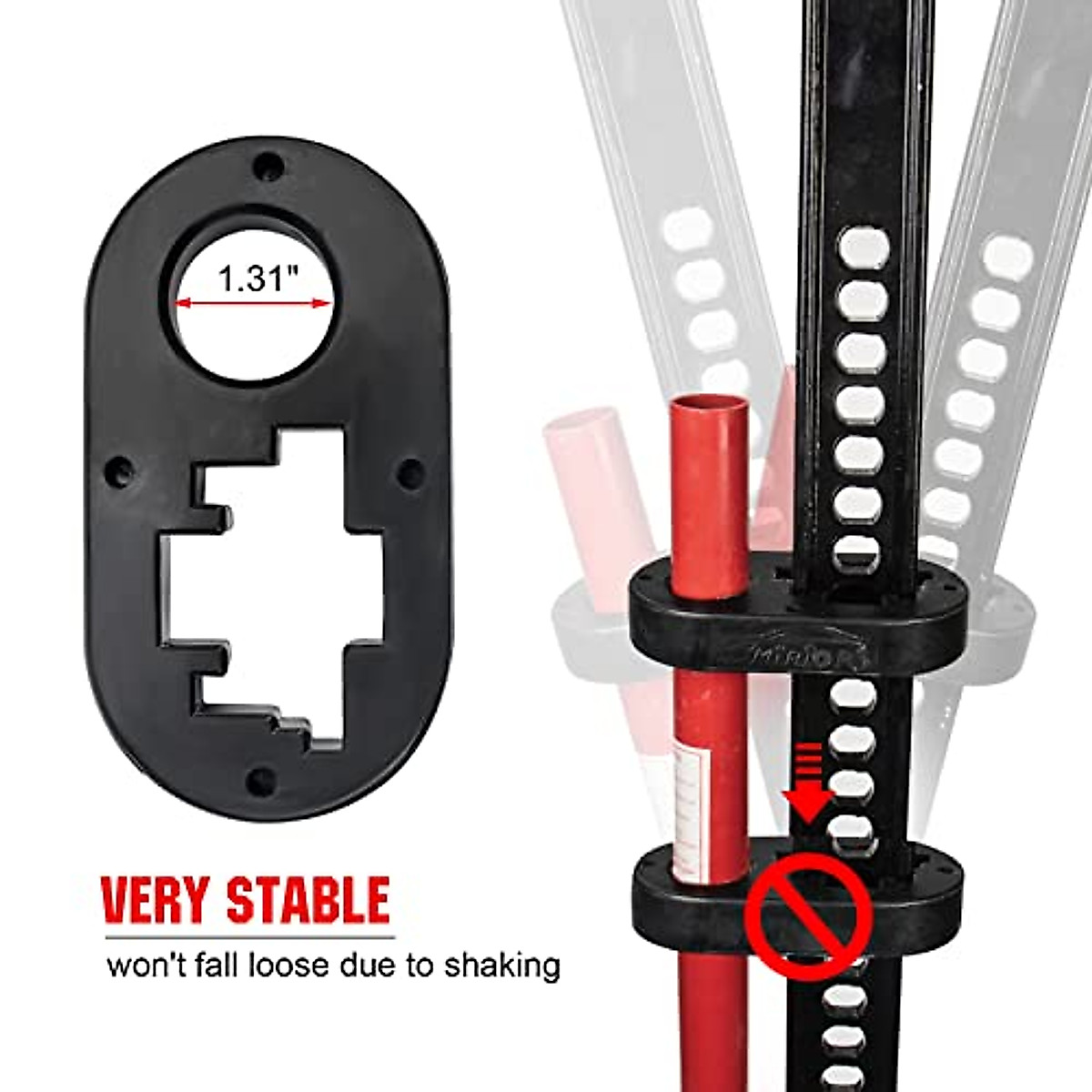 3mirrors Handle Keeper for Hi-Lift Jack Lifter, Built-in Steel Plate Super Durable Sun-Resistant Rubber Handle Bar Protector Jack Handle Holder Upgrade