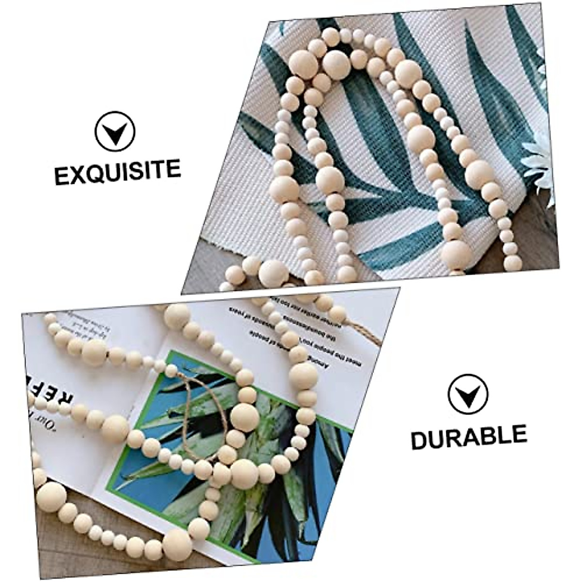 SEWACC 4 Pcs Children's Room Pendant Kids Household Decor Farmhouse Beads Nativity Decor Wall Vase Door Wood Crafts for Kids Creative Wood Beads Pendant Christmas Tree Tray Natural Twine