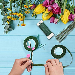 Livder 3 Pack 114 Yards 22 Gauge Green Flexible Paddle Wire for Crafts, Christmas Wreaths Tree, Garland and Floral Flower Arrangements