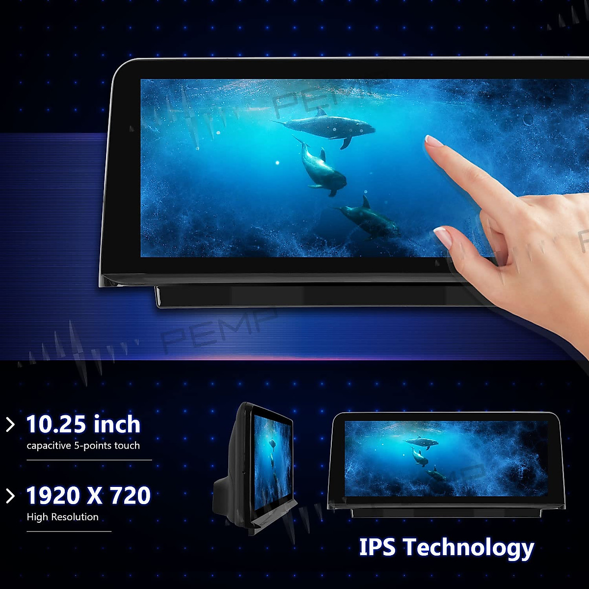 PEMP for BMW F30 F48 F39 NBT EVO Android 13 10.25" 1920x720 Screen, Qualcomm 8core 4G+64GB CarPlay Android Auto Monitor, for BMW 3 Series X1 X2 (2017-2019) NBT EVO ID6