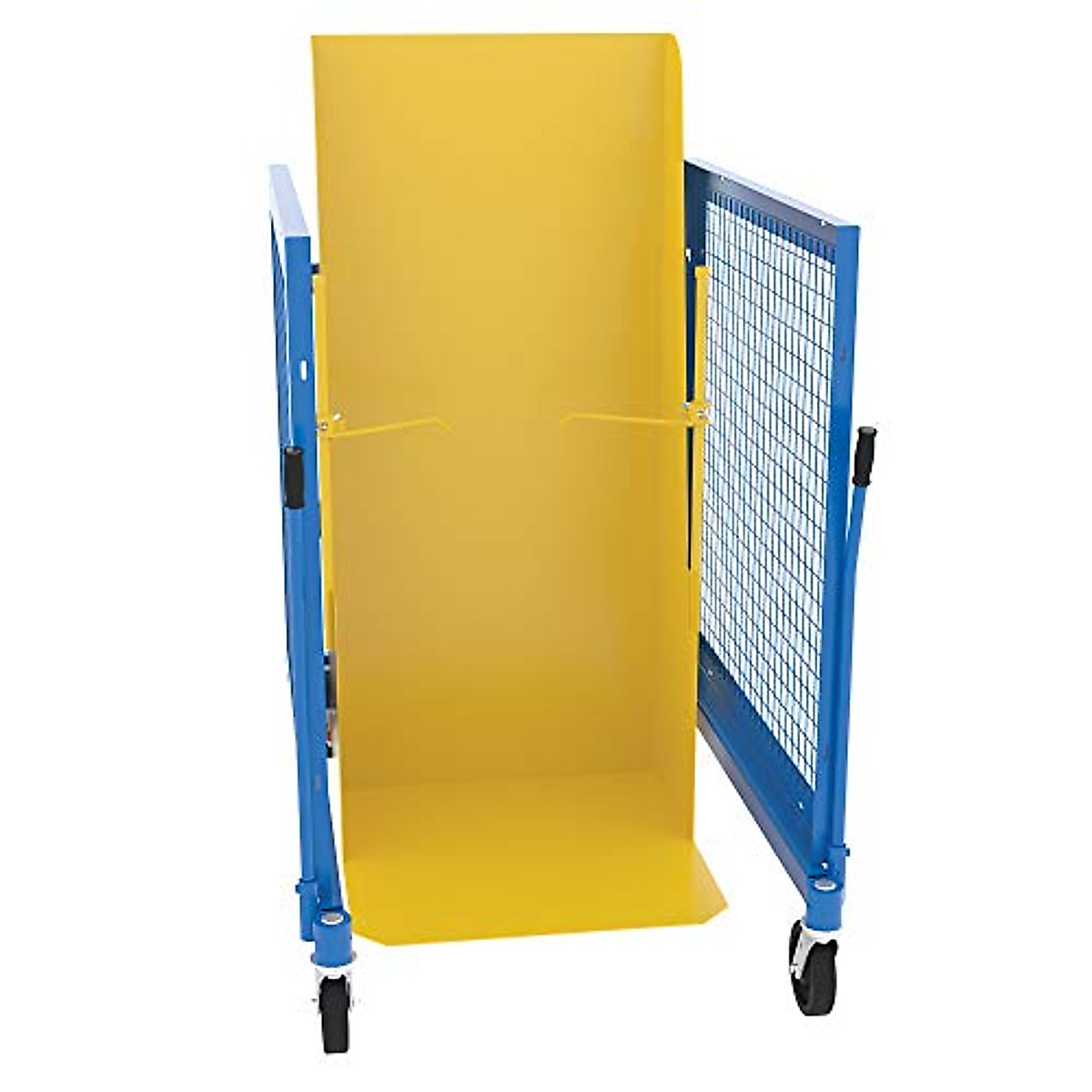 Vestil TCD-U-60-AC Universal AC Trash Can Dumper, Steel, 60-3/16" Maximum Height, 135 Degree Maximum Angle, 400 lb Uniform Capacity, Blue/Yellow