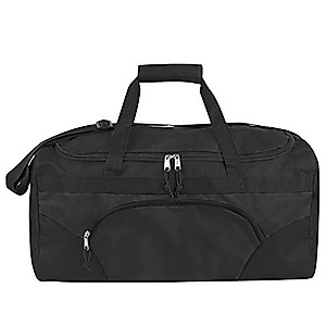 40 Liter, 22 Inch Duffle Bags for Women, Men, Travel Heavy Duty (Black)