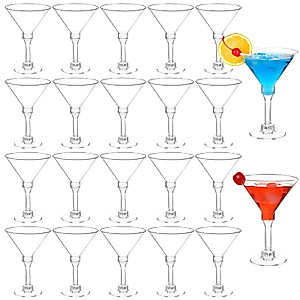 Qeirudu 40 Pack Plastic Martini Glasses, 5 oz Disposable Cocktail Glasses for Party Wine, Margarita, Champagne, Appetizers, Desserts