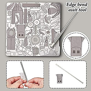Hotop 7 Pieces Metal Model DIY Tool Sets Tab Edge Cylinder Cone Shape Bending Assist Tools Multi-functional Metal Model Bending kits for 3D Metal Jigsaw Puzzles Assembly