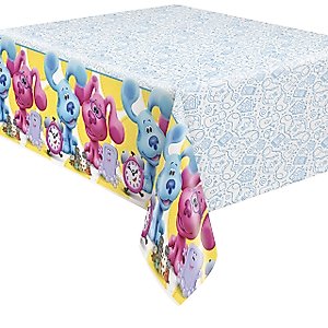 Vibrant Blue's Clues Multicolor Table Cover - 54" x 84" (1 Pc.) - Durable Rectangular Plastic Tablecloth - Perfect Kids Party Decor