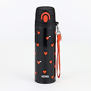 Thermos JNT-551 BKR Water Bottle, Vacuum Insulated Travel Mug, 16.9 fl oz (550 ml), Black Red