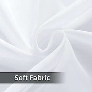 youleyar Solid Sheer Rod Pocket Curtain Voile Draperies 2 Panels White Beige Black Grey Ivory 52 Inch Width 84 Inch Long 1 Pair for Kitchen Bedroom Children Living Room Yard(White,52" Wｘ84 L)