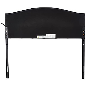 Baxton Studio Myra Modern and Contemporary Queen Size Black Faux Leather Upholstered Button-Tufted Scalloped Headboard