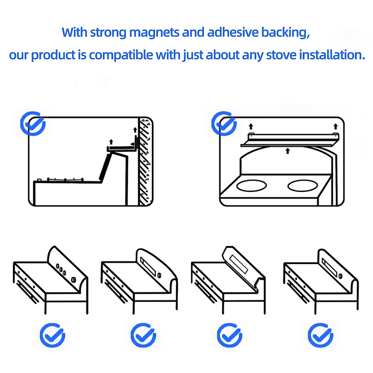 SZJHXIN Kitchen Shelf for Stove Top, Magnetic Shelf Over the Stove Stainless Steel Kitchen Spice Storage Adjustable Length from 15"-30"