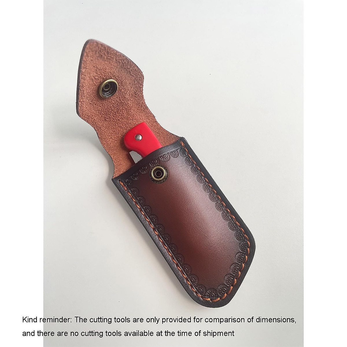 MUZZIOU Shop Knife Sheaths, 5.1" Pocket Knife Sheath for Belt, Leather Knife Sheath for Belt, Pocket Knife Holder, Leather Sheath Folding Knife (Large)