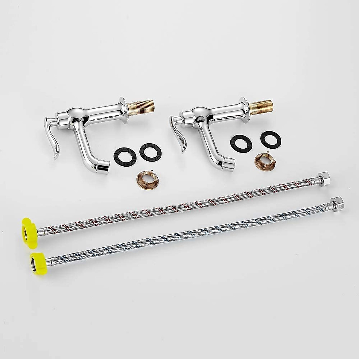 Bathtub Basin Pillar Taps Pair Plating Single Cold and Hot