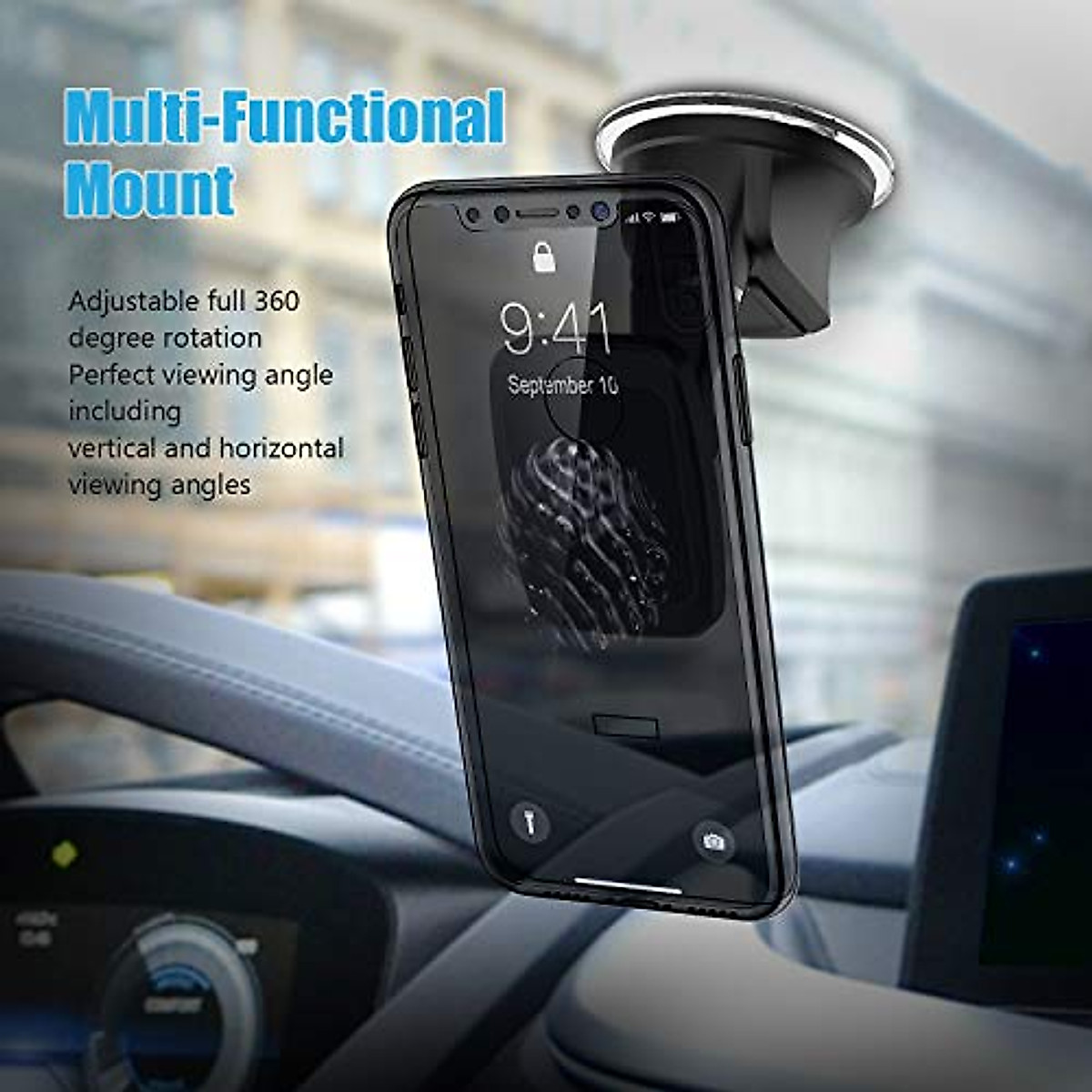 WixGear Dashboard Mount, Universal Magnetic Car Mount Holder, Windshield Mount and Dashboard Mount Holder for Cell Phones with Strong Dashboard Gell– (New Rectangle Head)