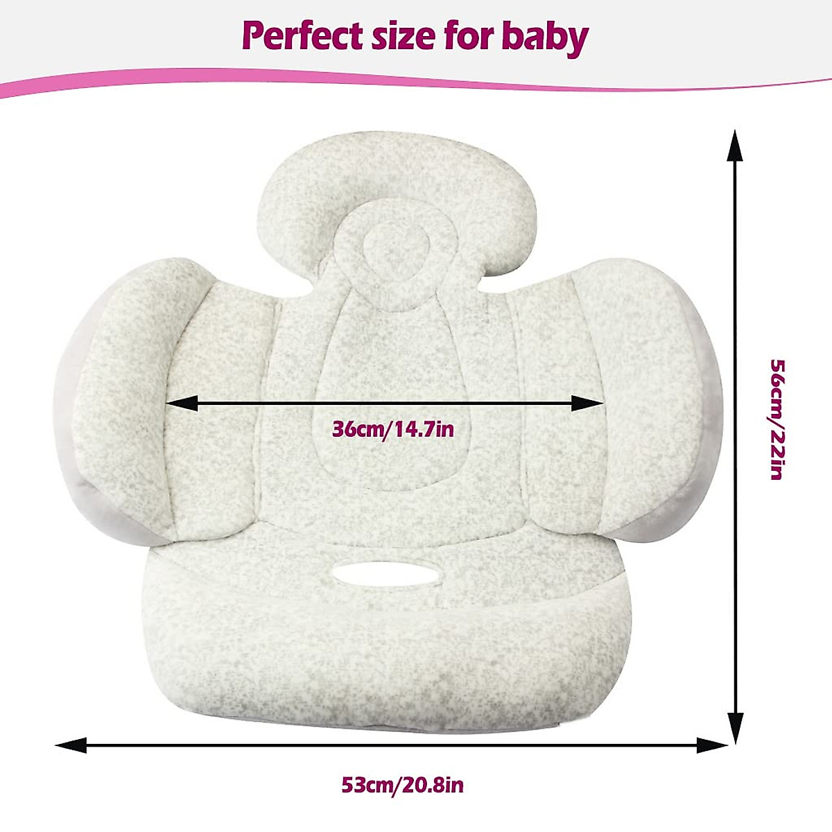 AIPINQI Head and Body Support Pillow with Neck Support for Toddler,Suitable for Baby Car Seat and Strollers(Over 1 Years),Grey