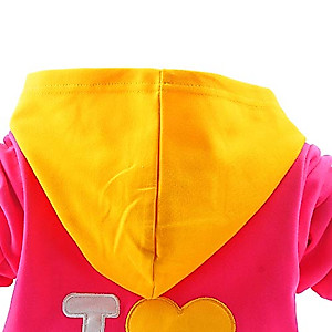 Yao 6M-4Y 3pcs Baby Girl Casual Hoodie Jacket Cotton T-Shirt Pants Sweater (Red,6-12M)
