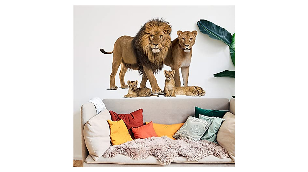 Lion Wall Sticker - 3D Jungle Wildlife Decal for Any Room