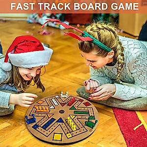 Fast Track Board Games - Family Board Game for 3-6 Players, 6 Colors, 24 Chess Pieces, Suitable for Family, Friends, and Kids()