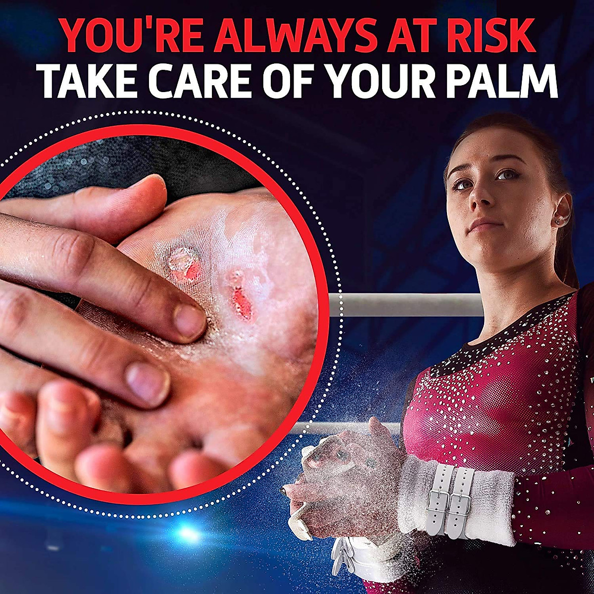 ZHEZHERA Authentic Dowel Gymnastics Grips for Girls (Double Buckle - Sold in Pairs) | Hand Guards | Palm Grips for Uneven Bars (1 | Small)