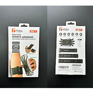 Phone Running Armband Phone Holder, 2 in 1 Arm Band Wrist Band for All iPhone All Samsung Phone All Huawei All Google Xiaomi LG (Black, fits for 4.0'' - 7.0'' Smartphone, with Free Extender Strap)