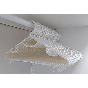 10 Pack Pearl Pattern Plastic Clothes Hangers | Dress Pants Jean Jacket Clothing Organizer, Bedroom Storage, Space Saving, Heavy Duty Coat Hanger for Closet