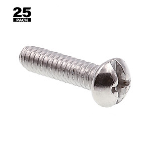Prime-Line 9004595 Machine Screw, Round Head, Slotted/Phillips Combo, #10-24 X 3/4 in, Grade 18-8 Stainless Steel, Pack of 25