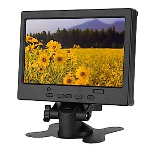Goshyda 7'' Portable Full HD Display,1080P Multi Function Monitor with LED Backlight and Stand and Three Input Methods(US Plug)